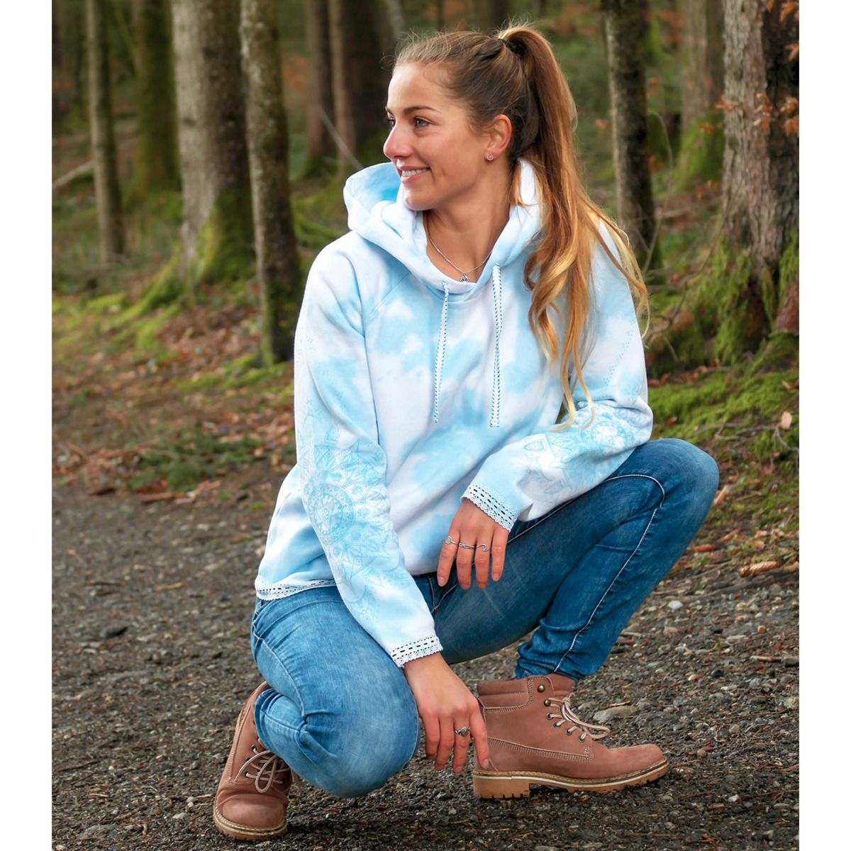 Damen Hoodie wolkenblau, Grösse XL - fengshui-shopping.de